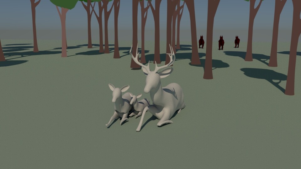 ArtStation - Dogs Hunting Deer