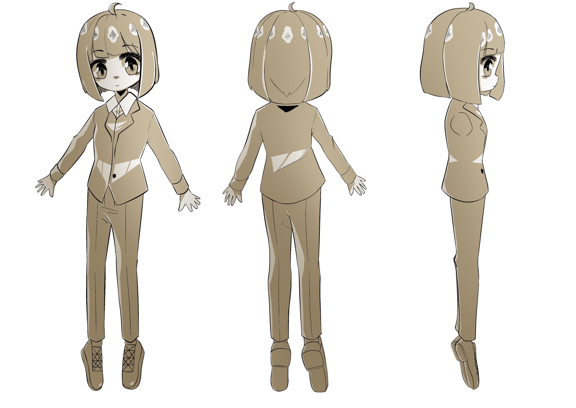 ArtStation - Character model sheet for a uni project