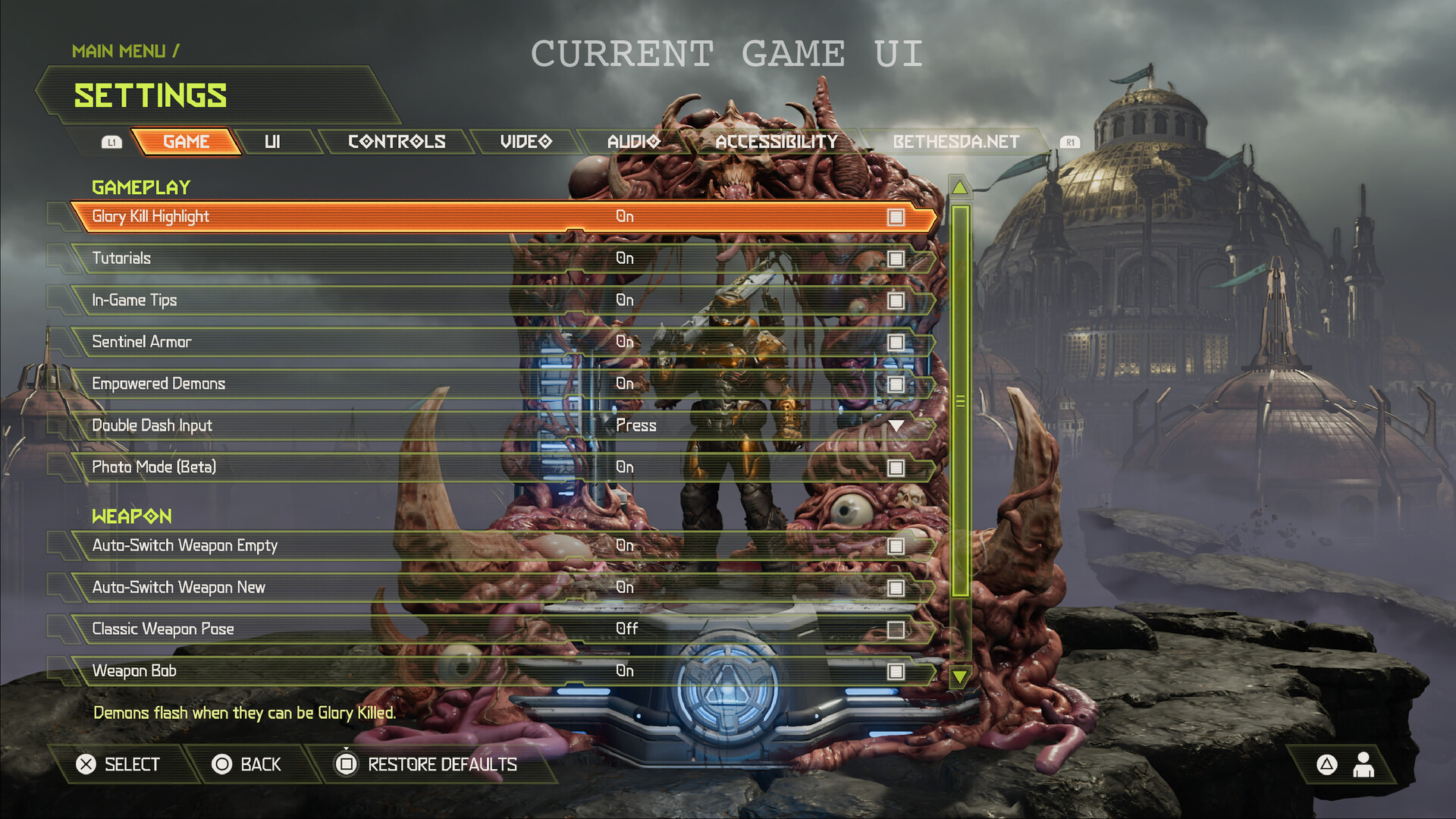 Jonathan Malek - Redesign Exercise - Doom Eternal UI