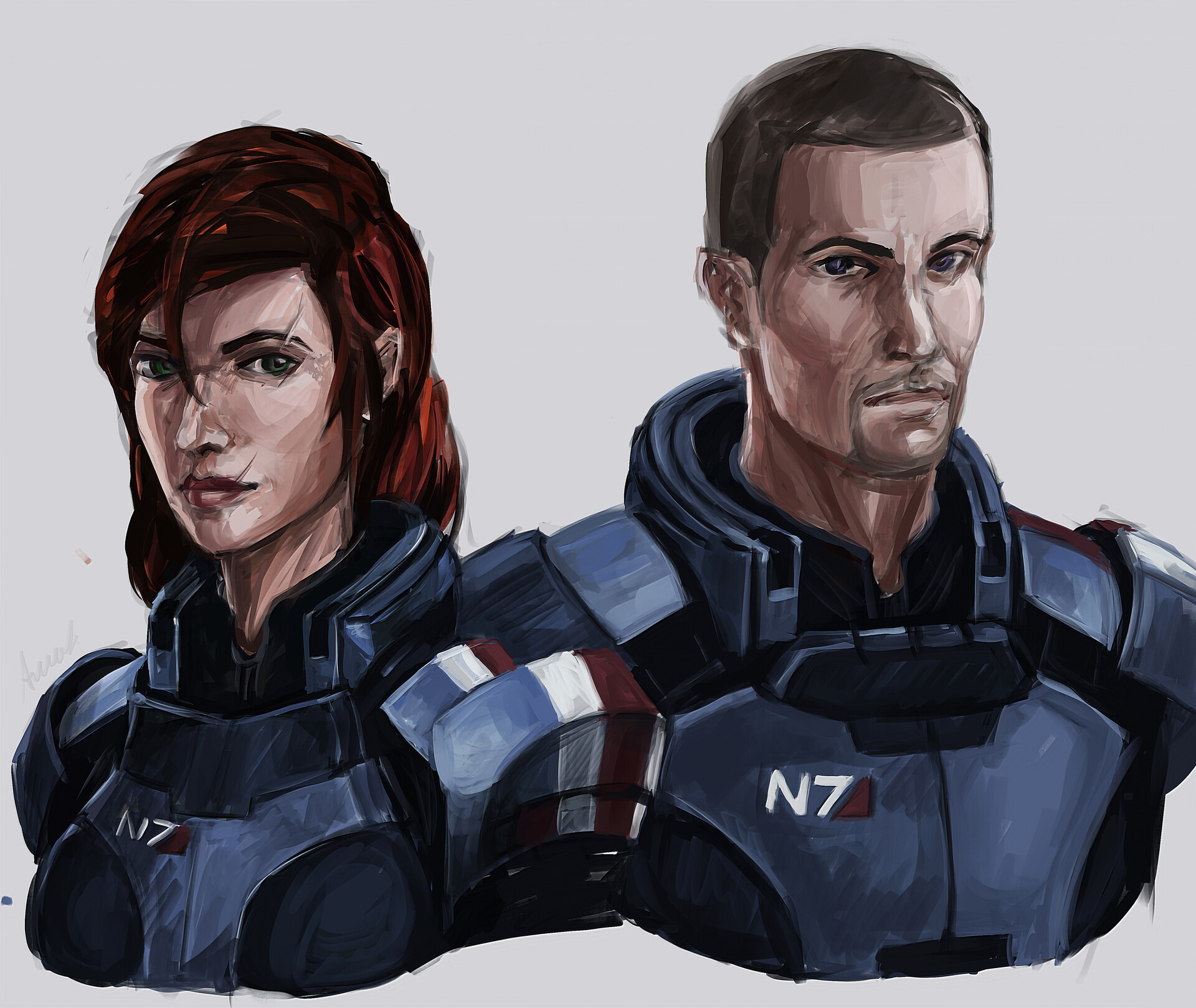 ArtStation - Jane and John Shepard Fan Art