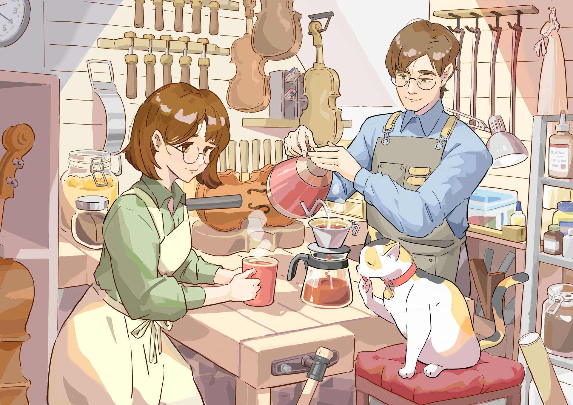 ArtStation - Holiday at luthier shop