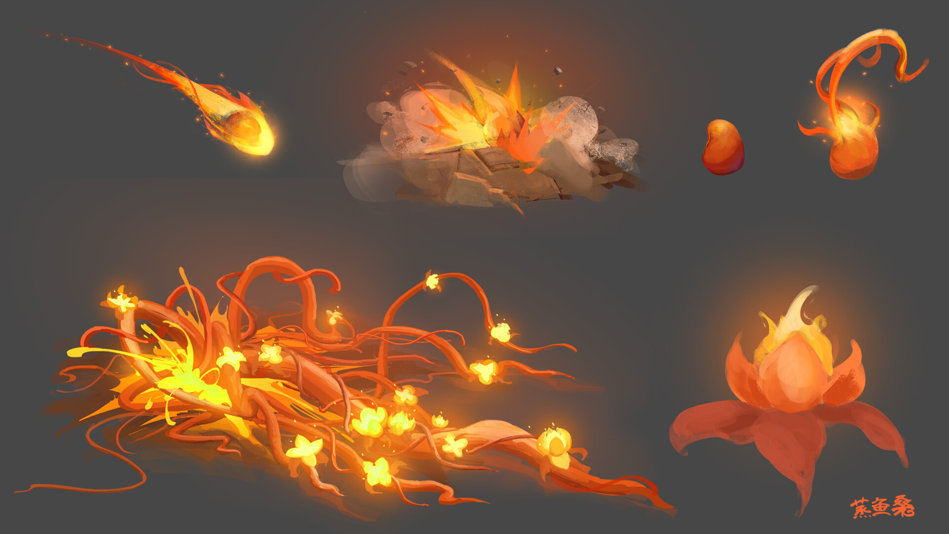 ArtStation - Flame vines