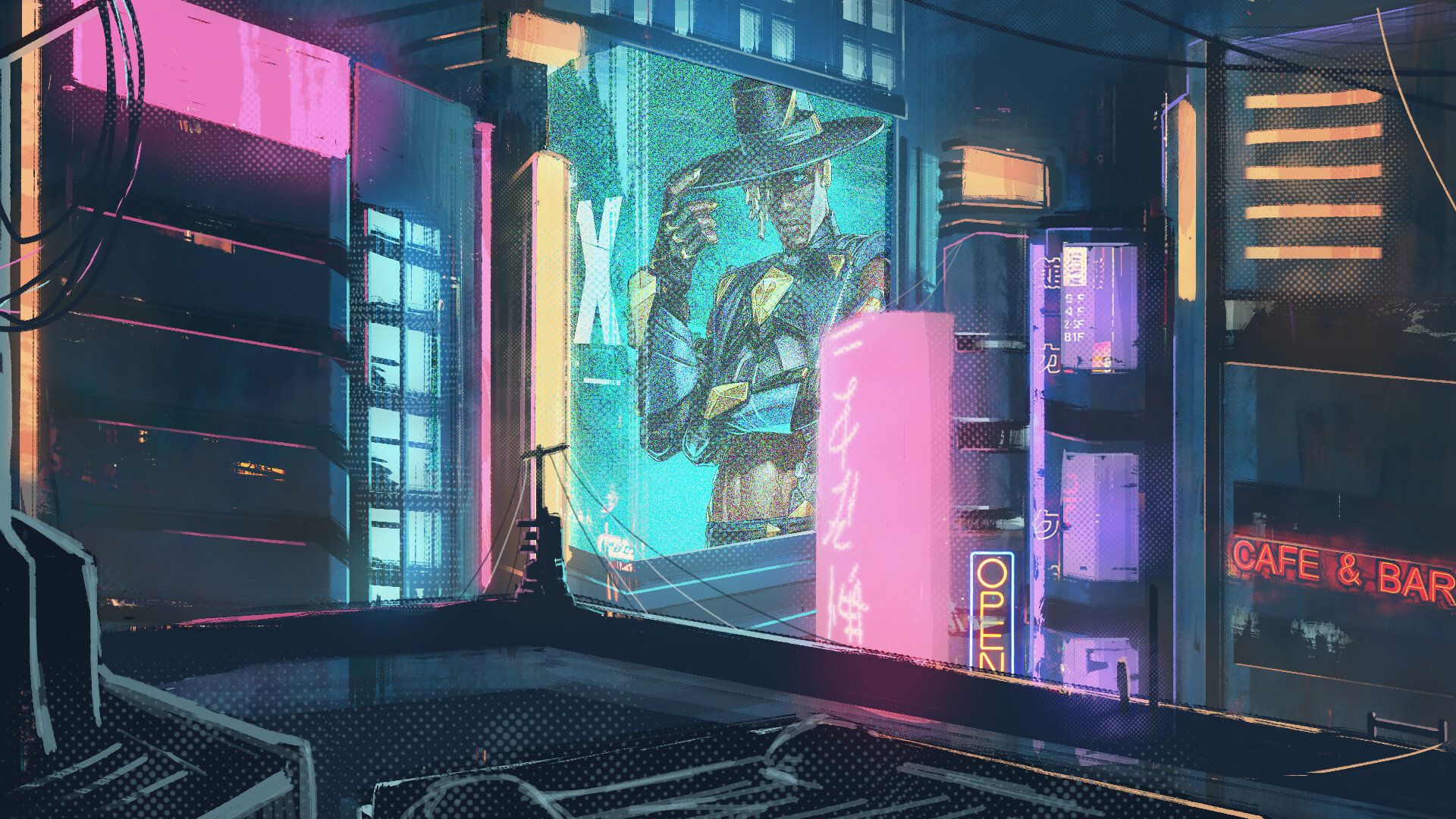 sci fi city window
