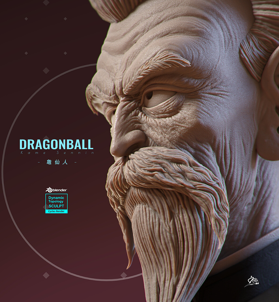 Seaway Liu - [FanArt] Dragon Ball - Master Roshi Portrait (Clay Version)