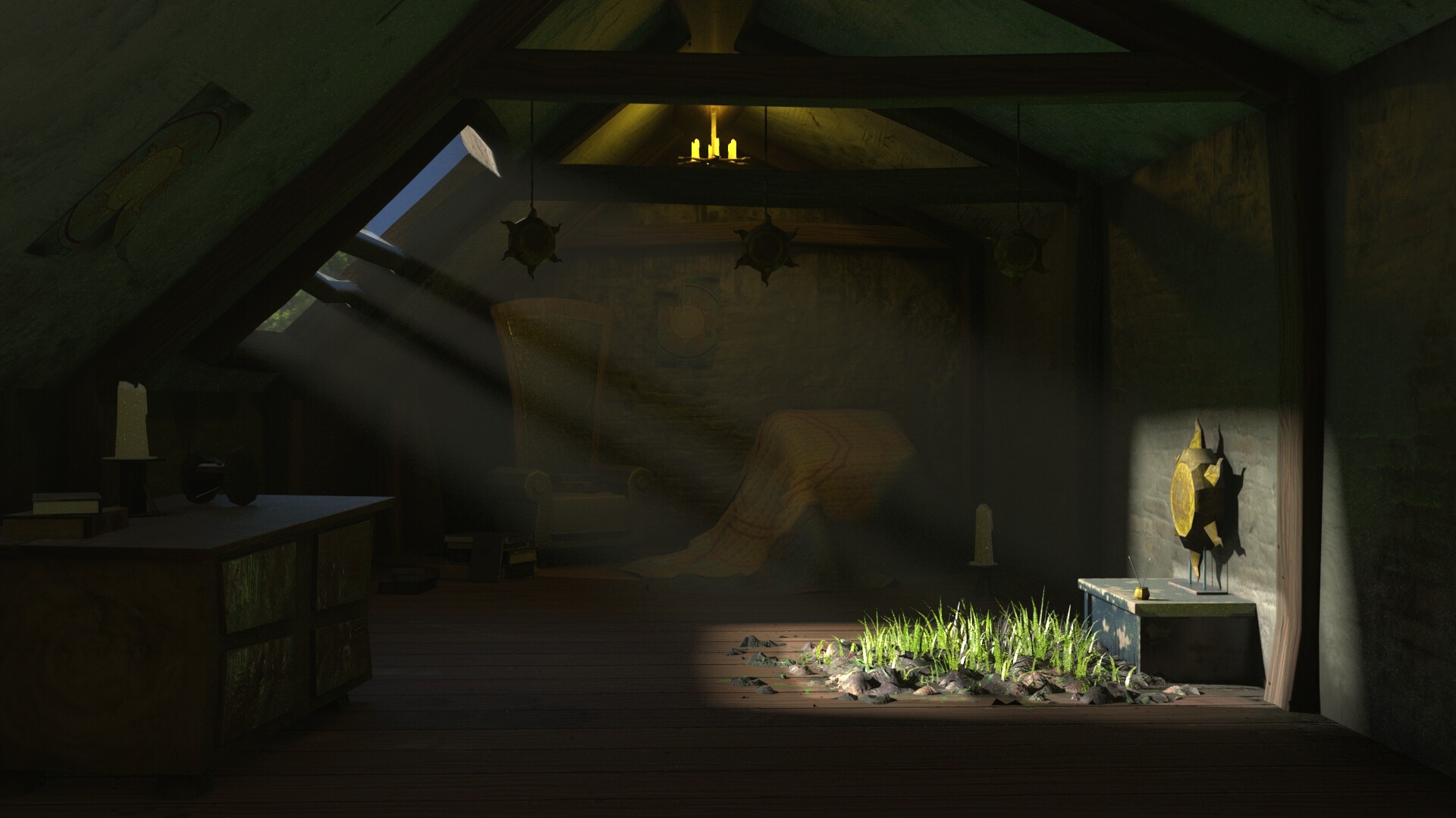 ArtStation - Sun Shrine Render Practice