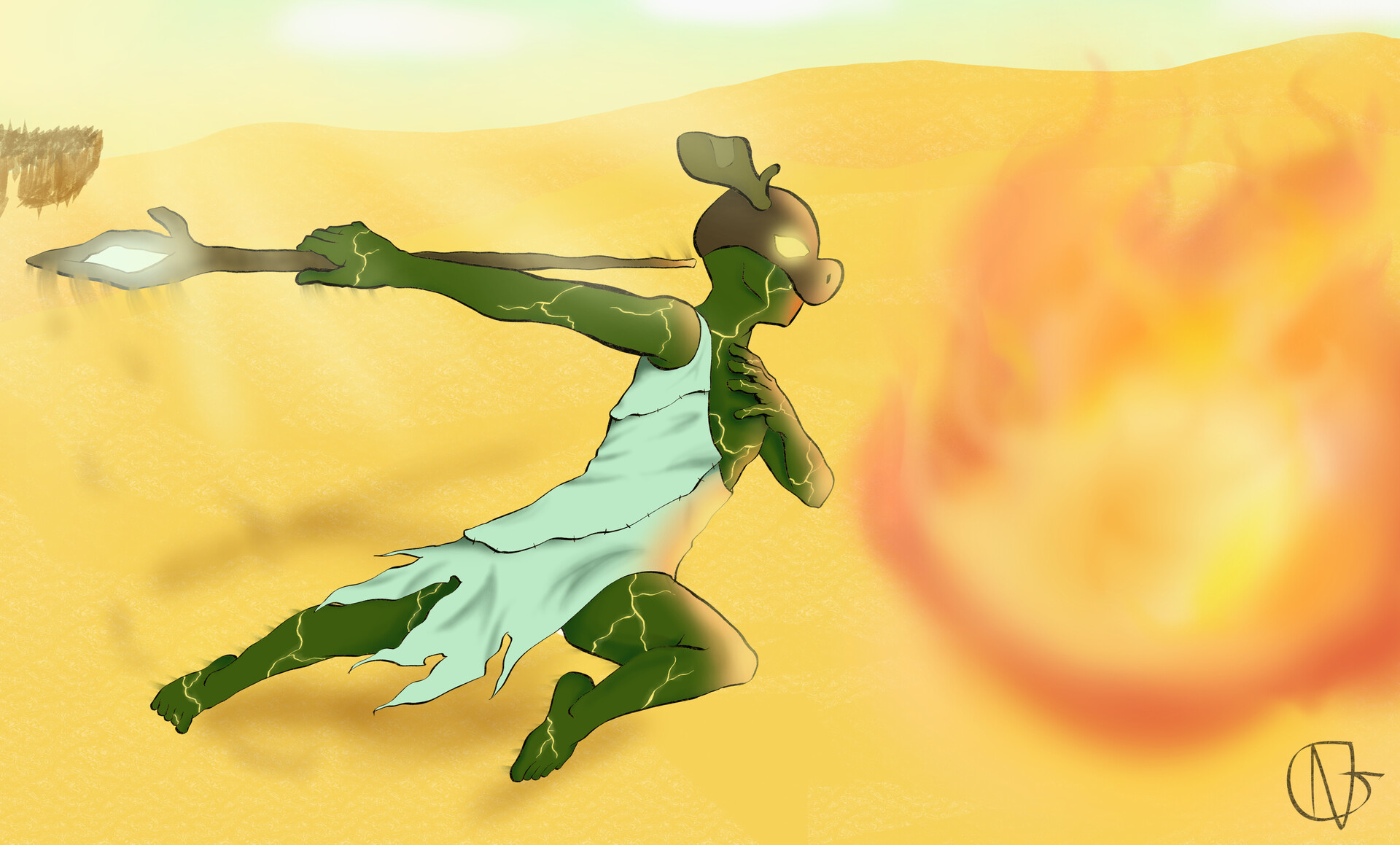 ArtStation - Ohm's dash from the flames!