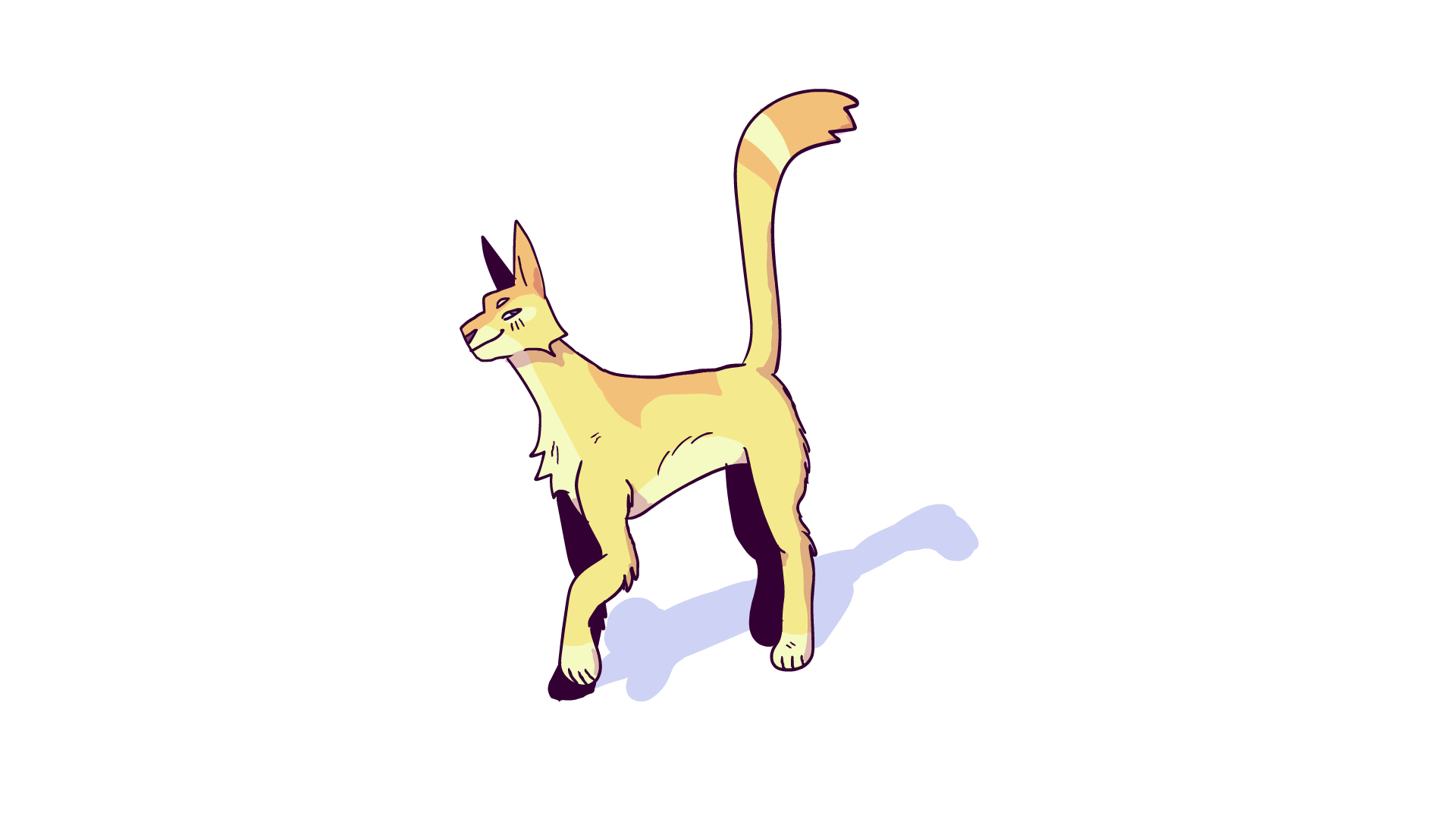 cat walking drawing