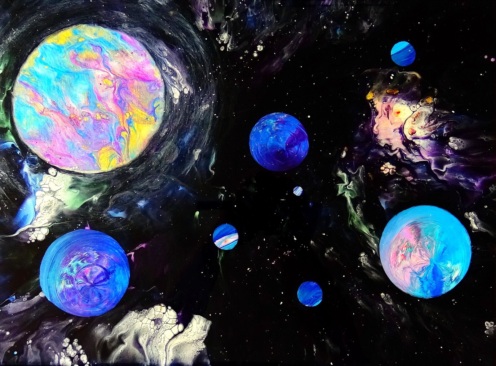 Fiona Art - HOW TO create SIMPLE GALAXY painting with ACRYLIC SKINS ...