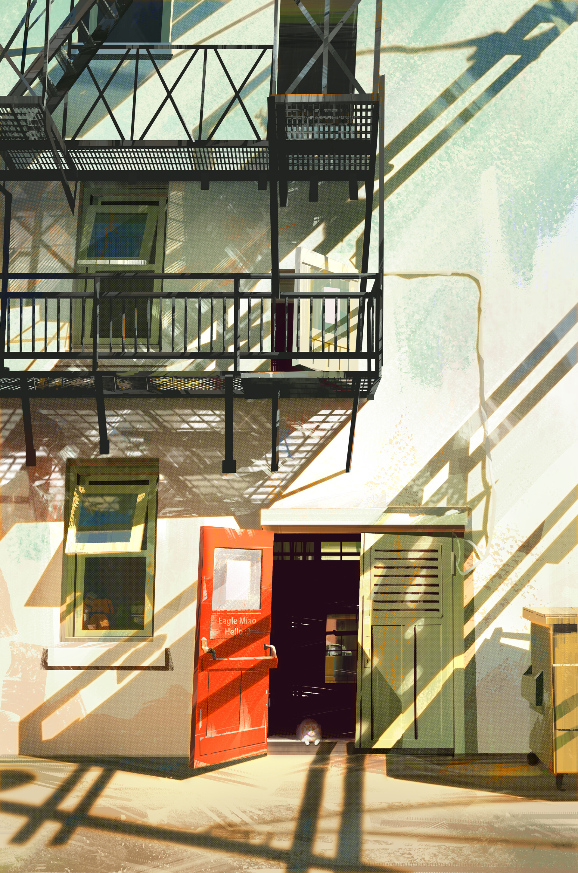 ArtStation - Peaceful street with beautiful sunlight