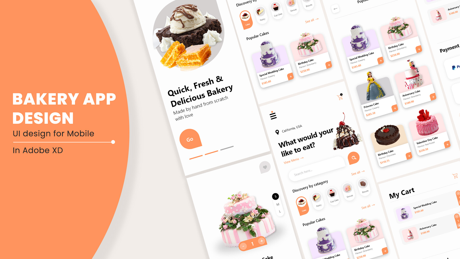 ArtStation - Mobile App Design for Bakery-UI design