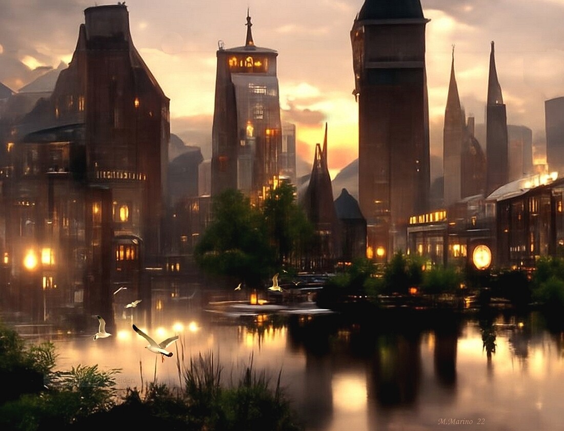 ArtStation - City in the evening