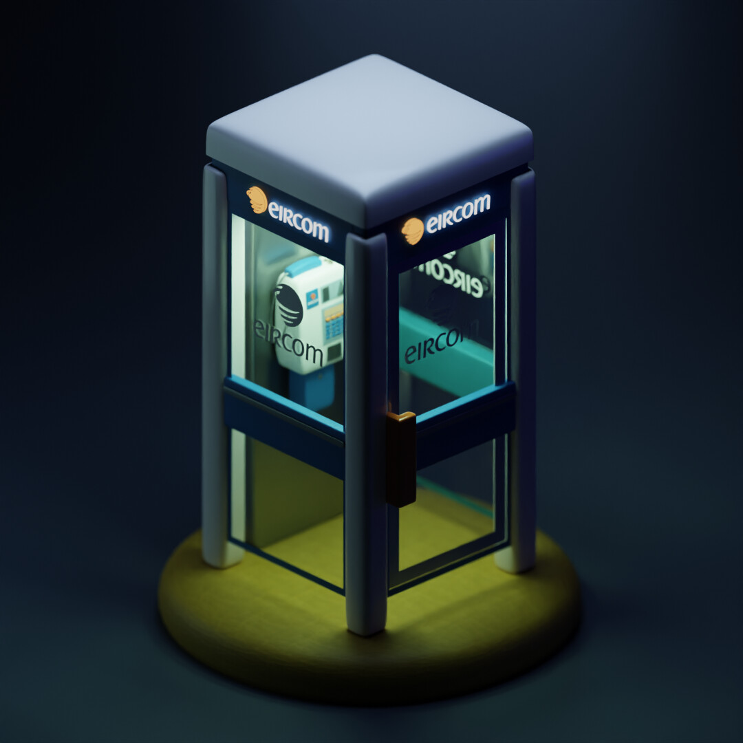 ArtStation - Retro Irish Eircom Phonebooth