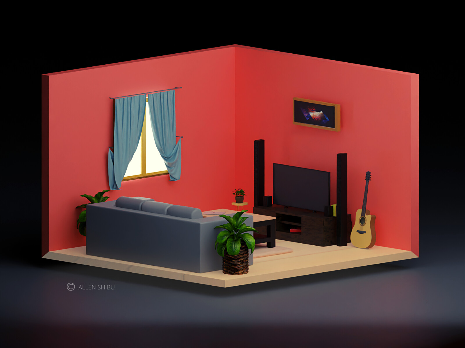ArtStation - An Isometric Living Room
