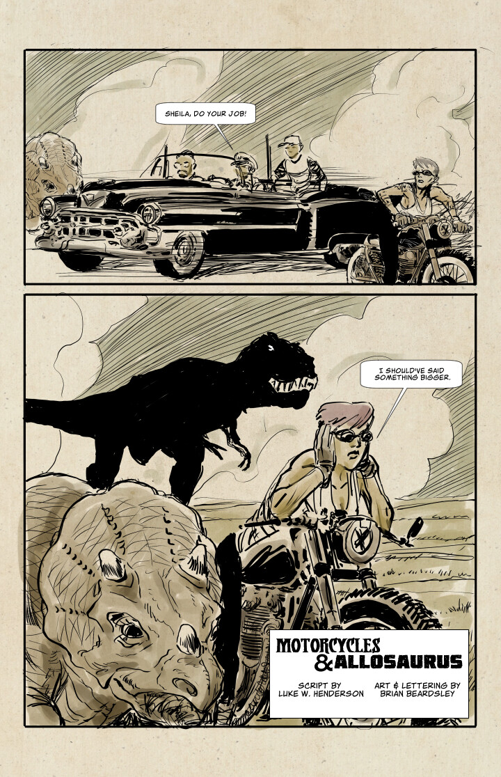 Brian Beardsley - Motorcycles and Allosaurus