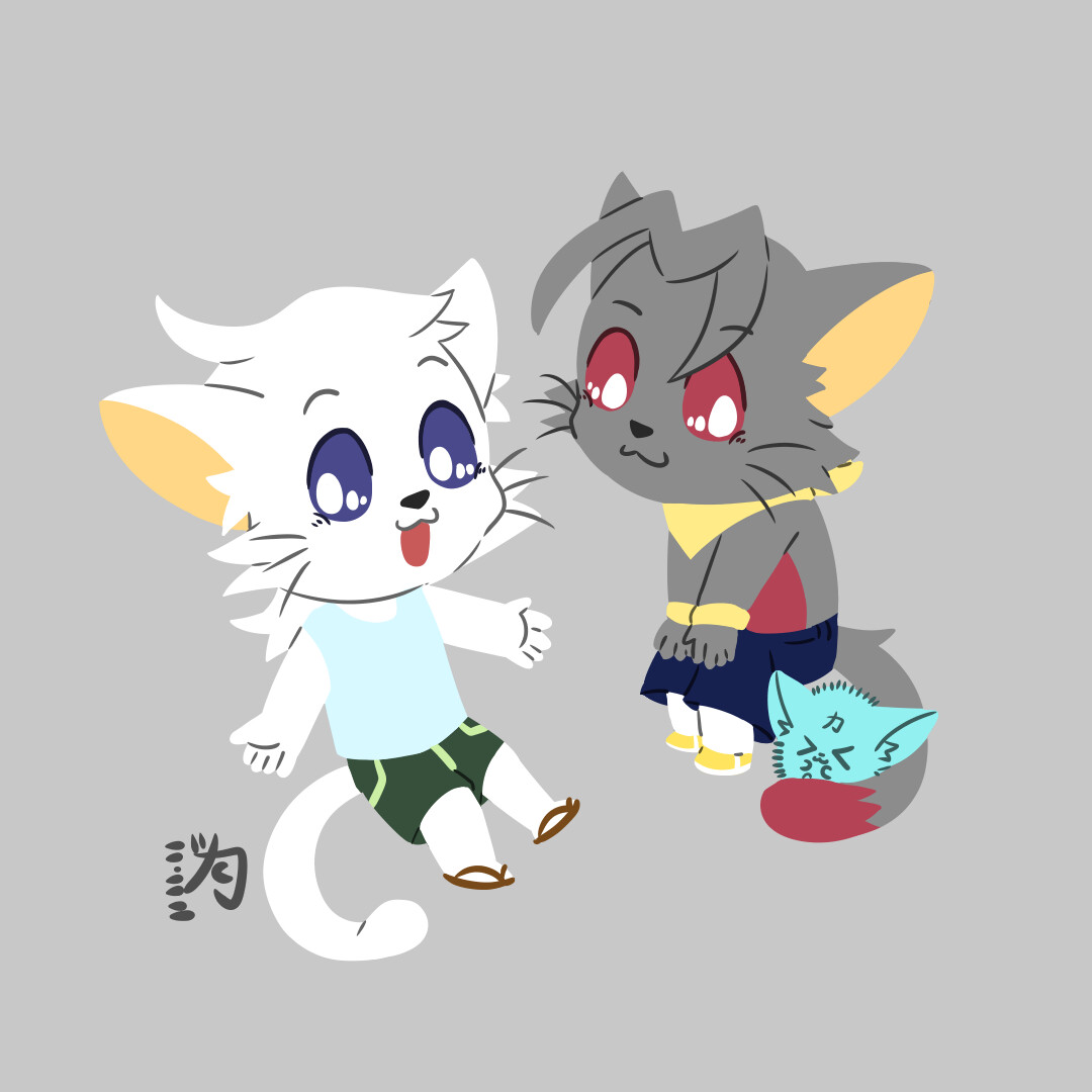 ArtStation - Shiro and Kuro as Cats