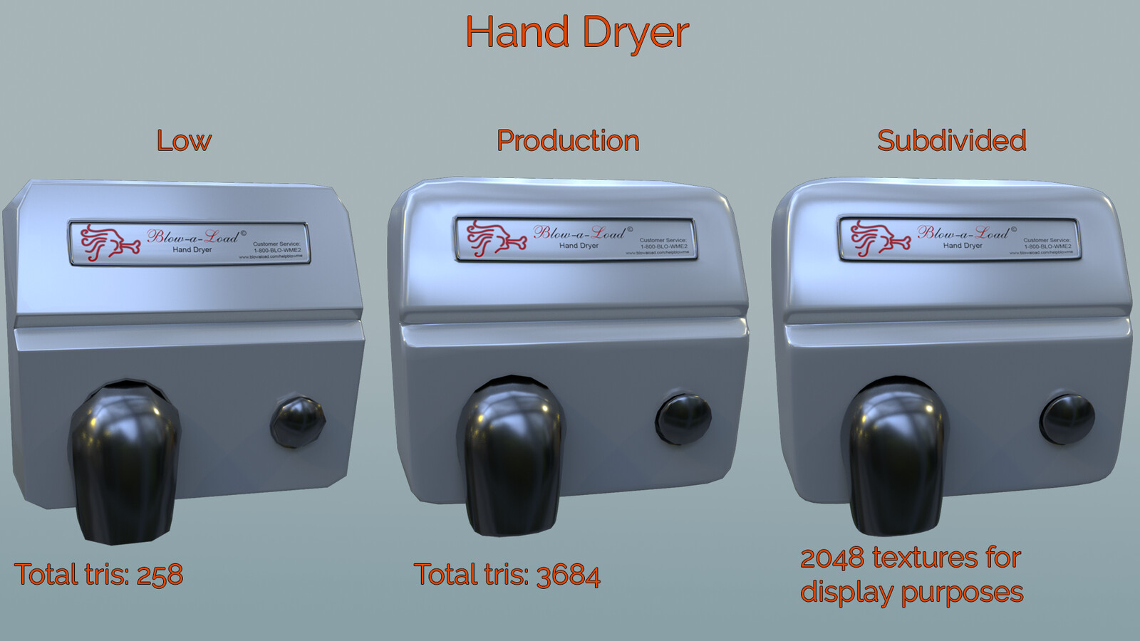 Casey DeWitt - Hand Dryer (office Game Asset, Low Poly)