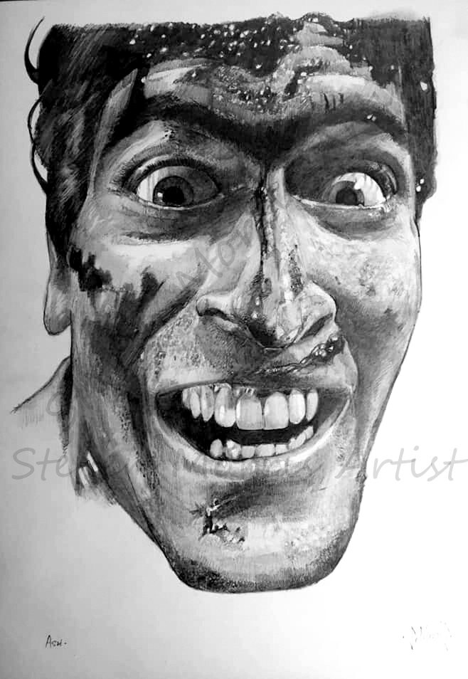 ArtStation - Ash portrait Drawing evil Dead