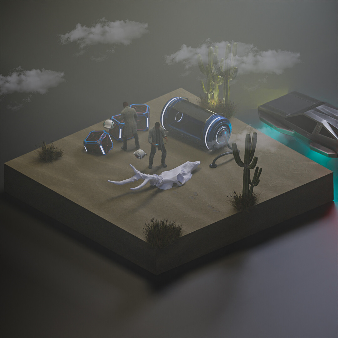 ArtStation - Isometric sci-fi desert