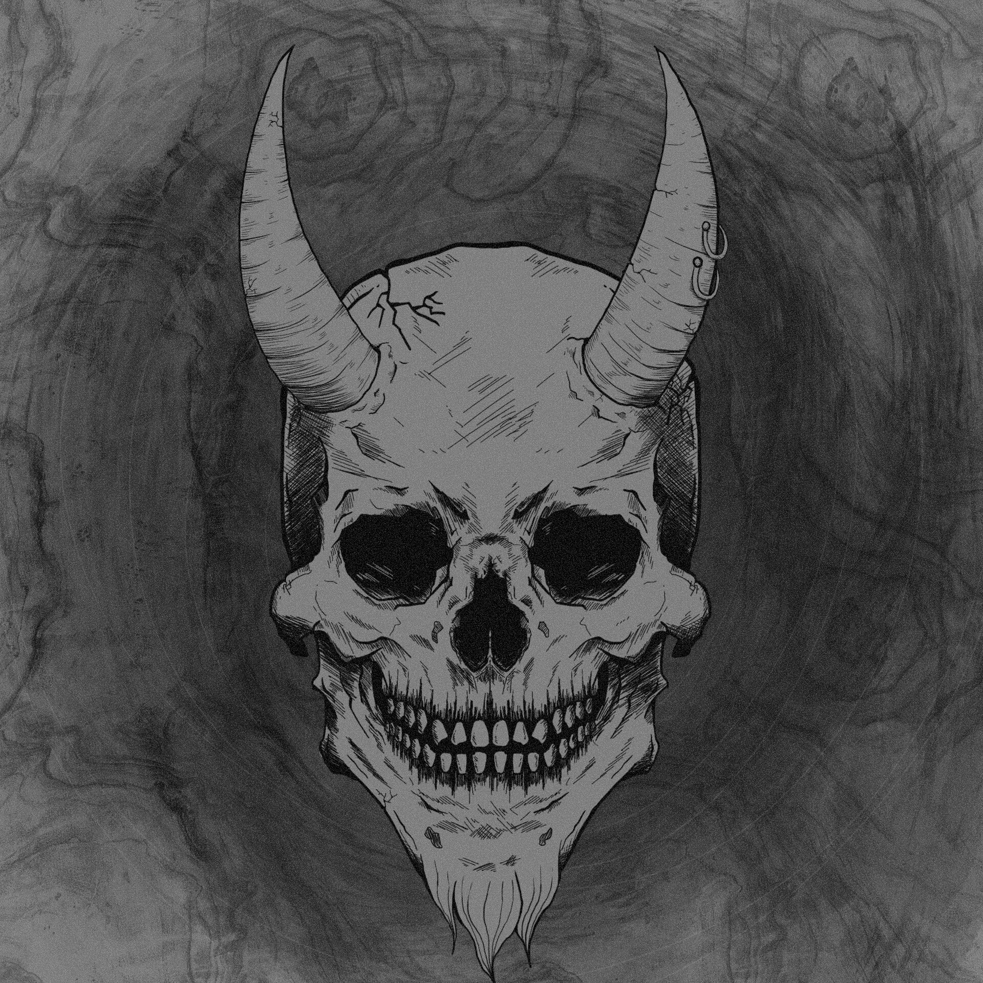Crazy Cool Skull Drawing