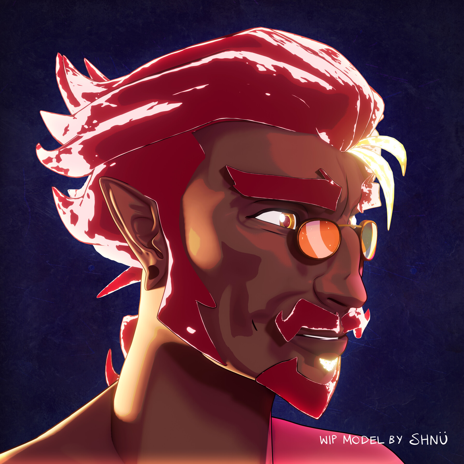 ArtStation - Señor Fuego WIP - 3D Head Model