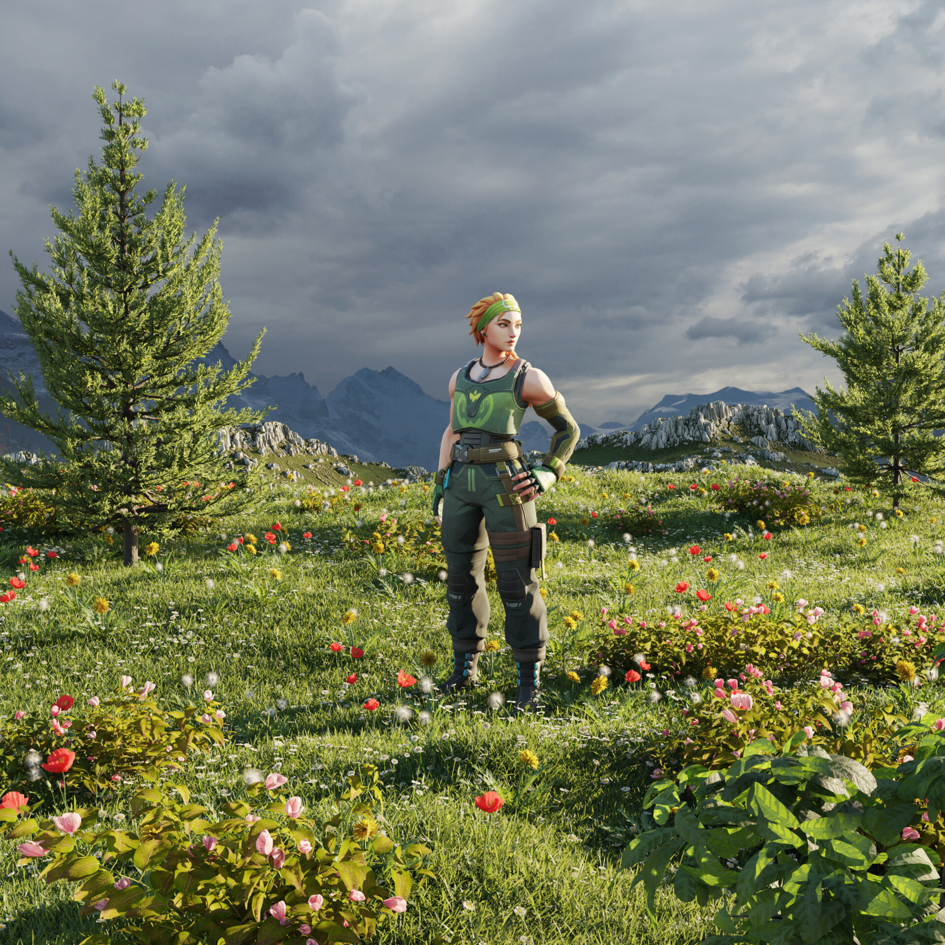 ArtStation - The flowers hill