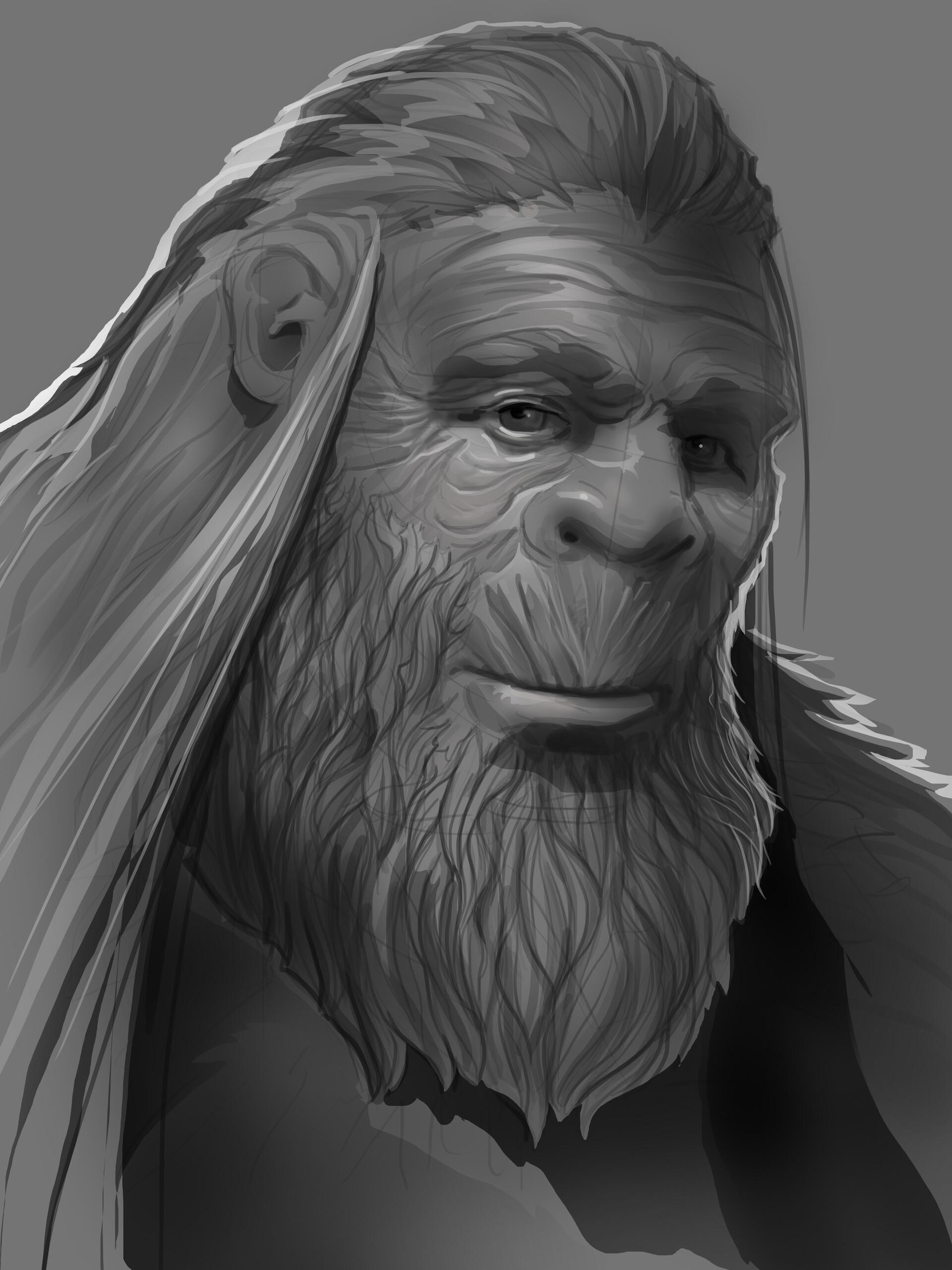 Bigfoot Face Drawing