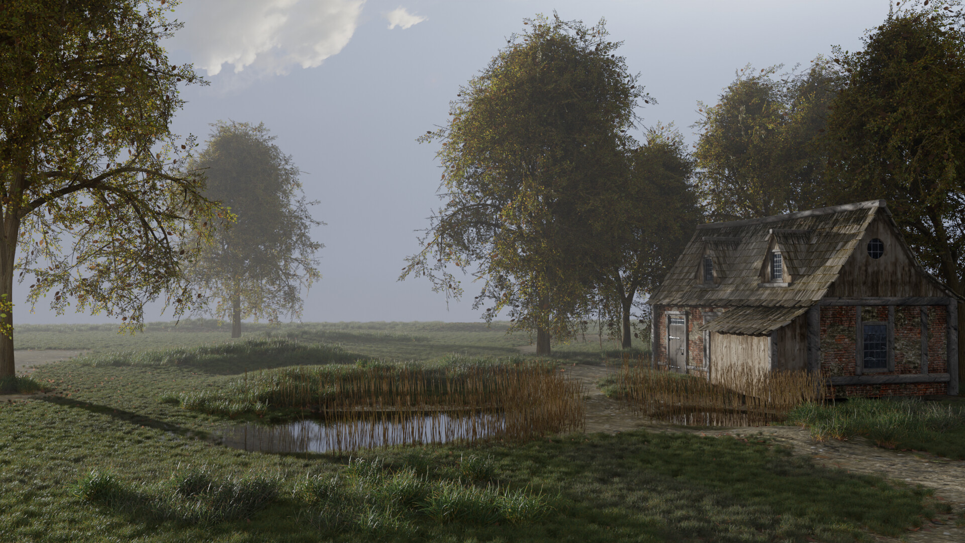 ArtStation - Farm House in 3d Blender