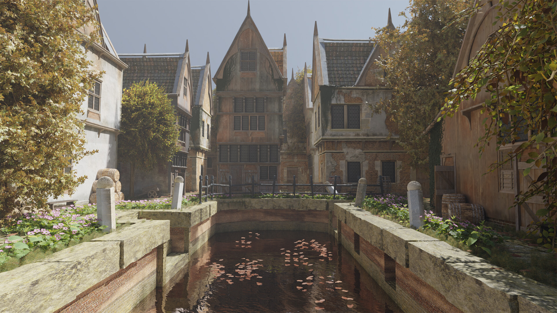 ArtStation - Medieval Canal Village 3d Blender
