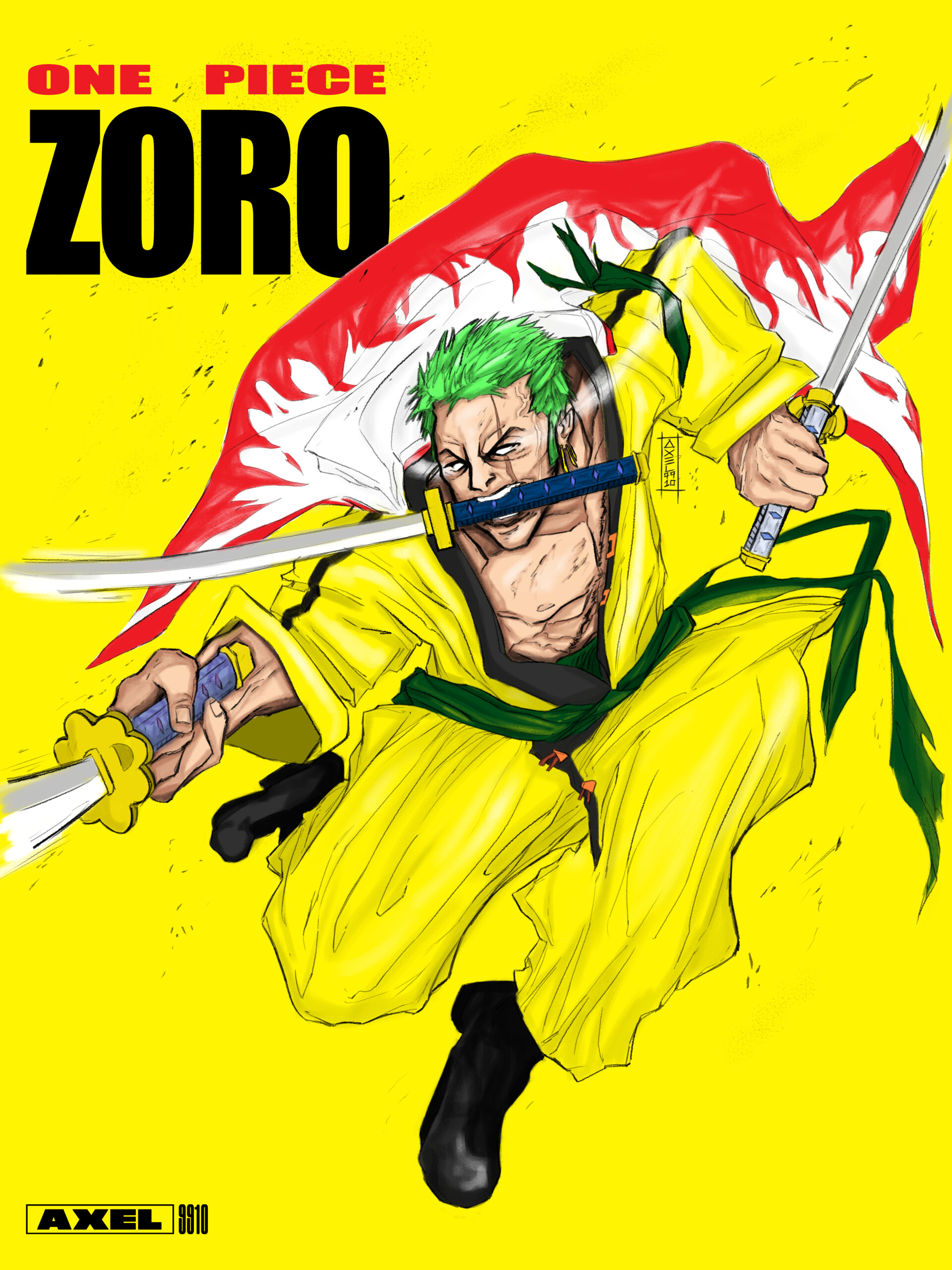 ArtStation - ONE PIECE - Zoro #JumpUniversalIllustrationContest 🏝️🔥