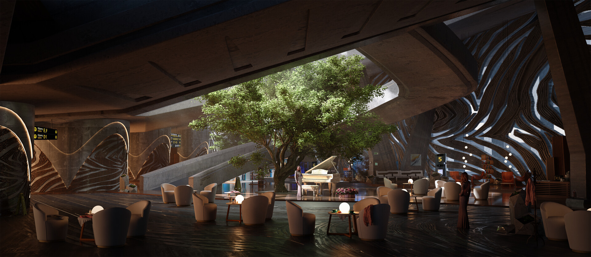 ArtStation - Lobby - brutalist concept