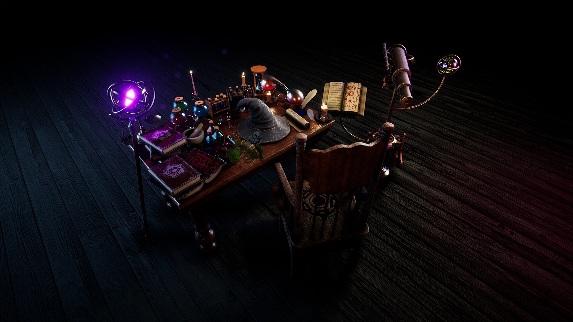 ArtStation - Wizard Table Props / 30+ Assets