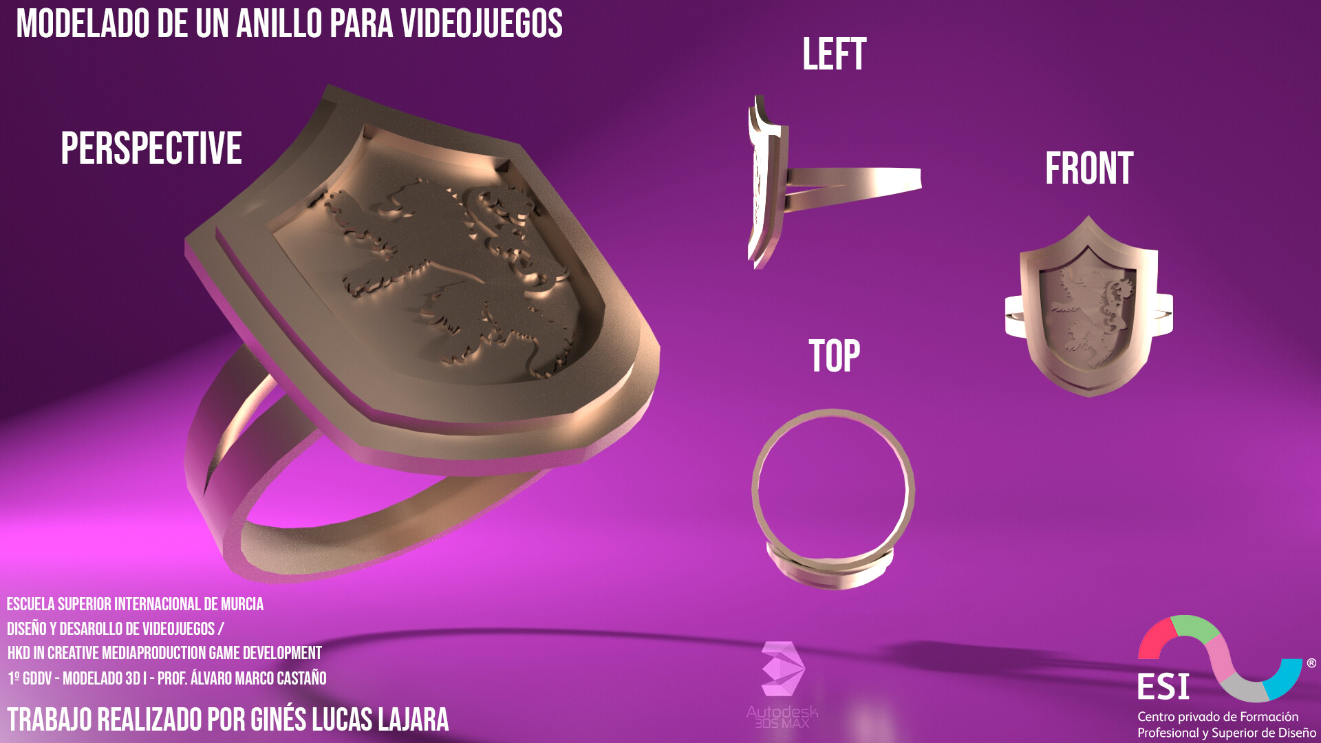 ArtStation - Anillo básico en 3D Max