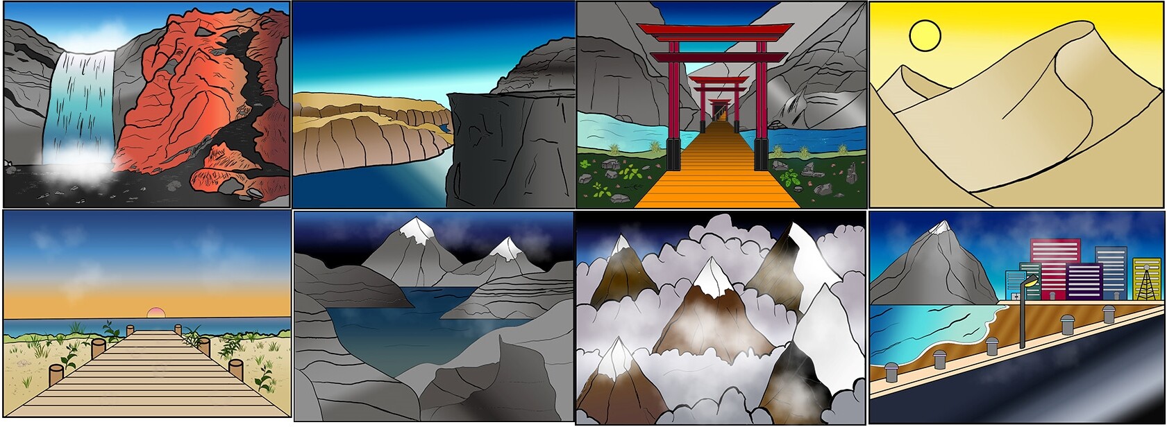 ArtStation - Digital Portfolio 8 Thumbnails Environmental Design