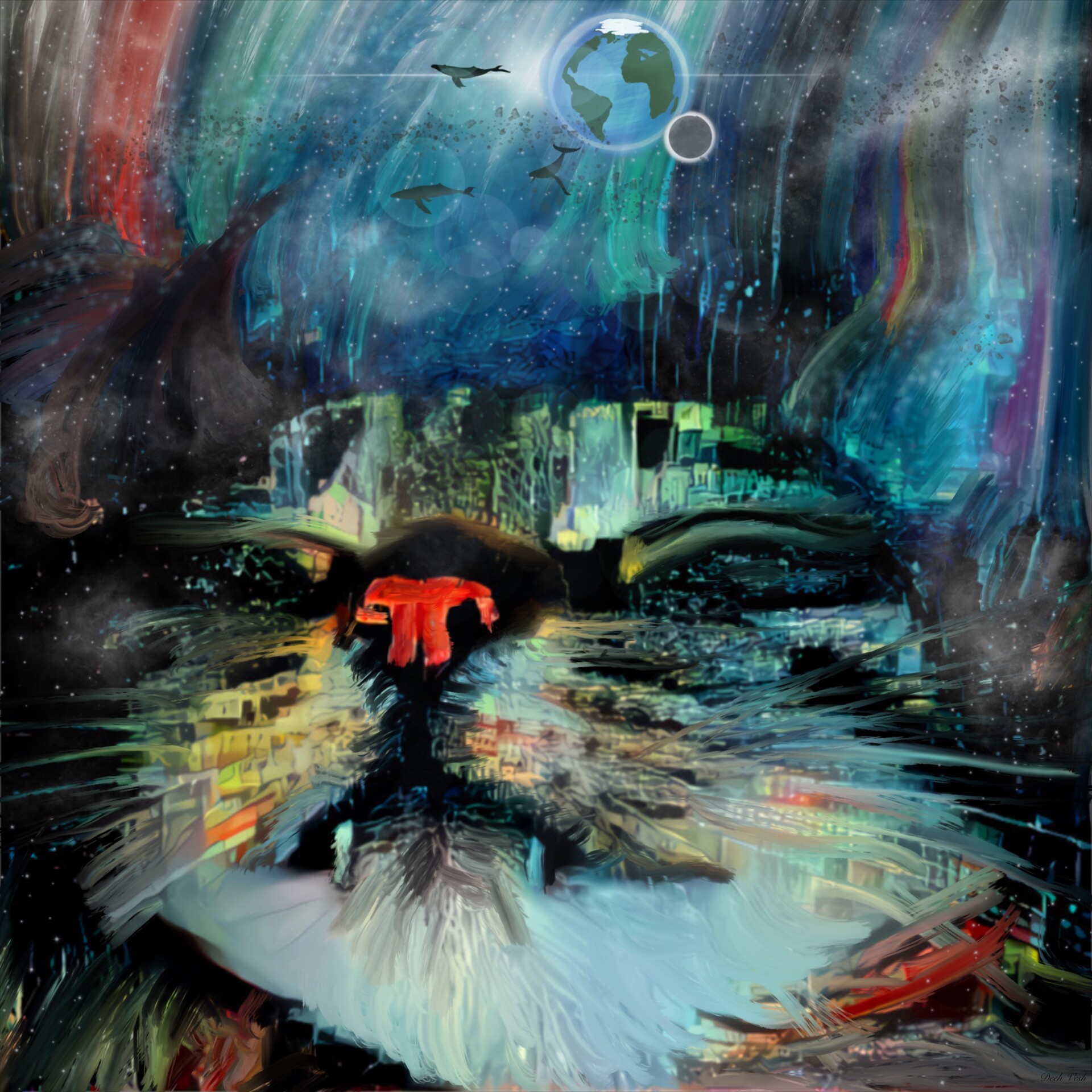 ArtStation - Neon Space Animals #2 Cat