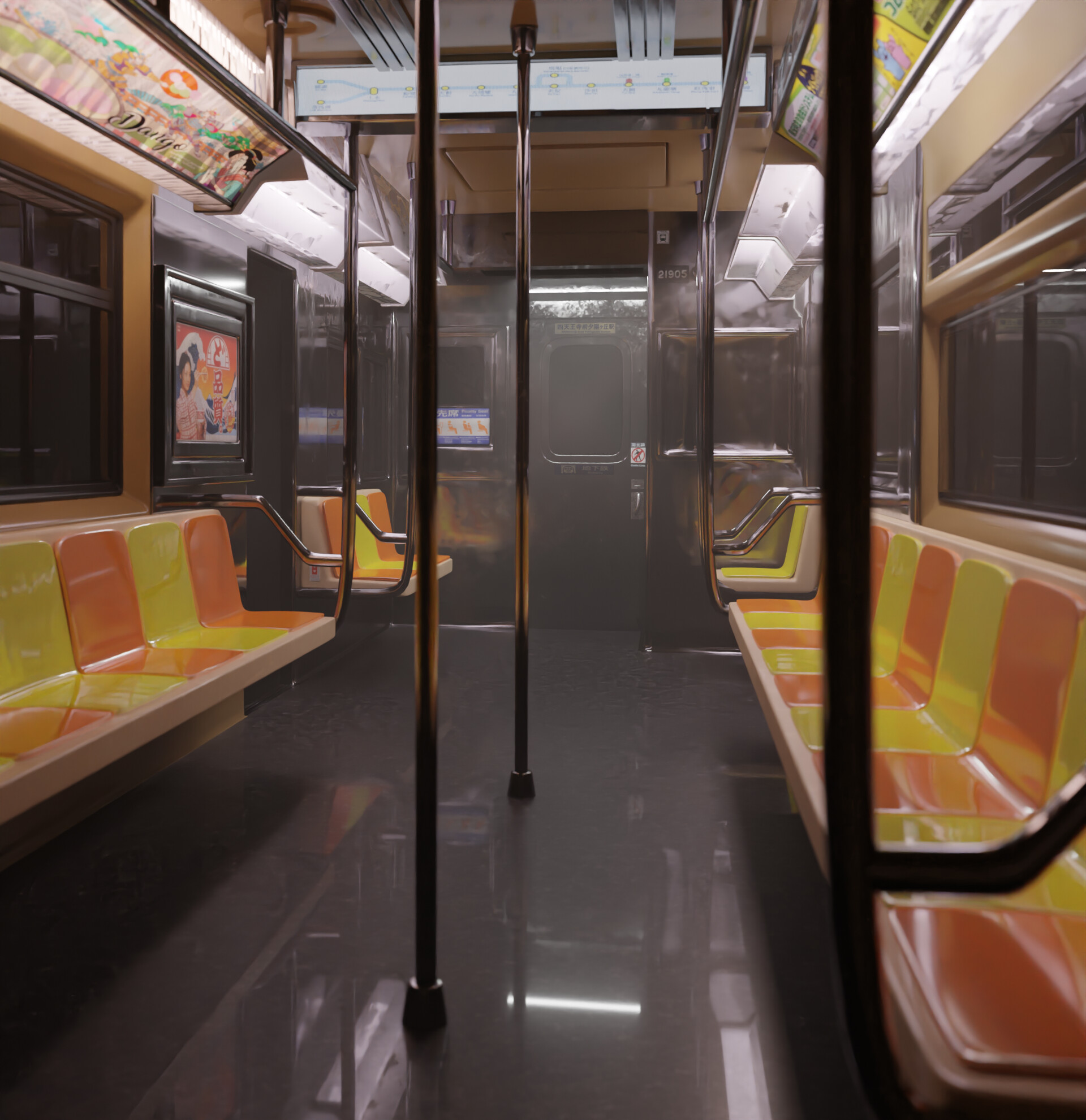 ArtStation - Subway Train Interior