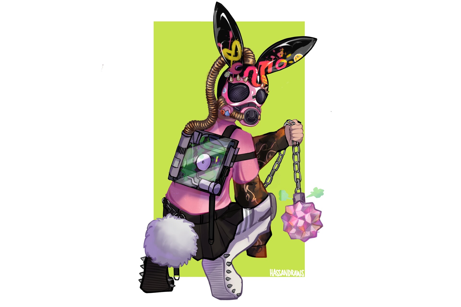 ArtStation - Bunny ear gas mask prop design