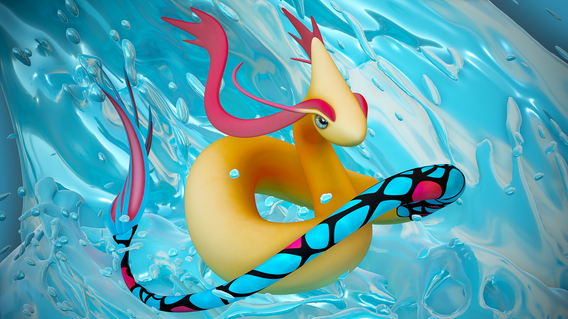 Lance Larchevêque Milotic Pokémon Fan Art