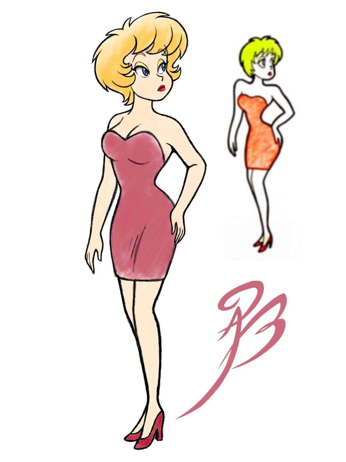 Angel B. - Madonna - Redraw Sketches (Scrapped Sonic Character Concept)