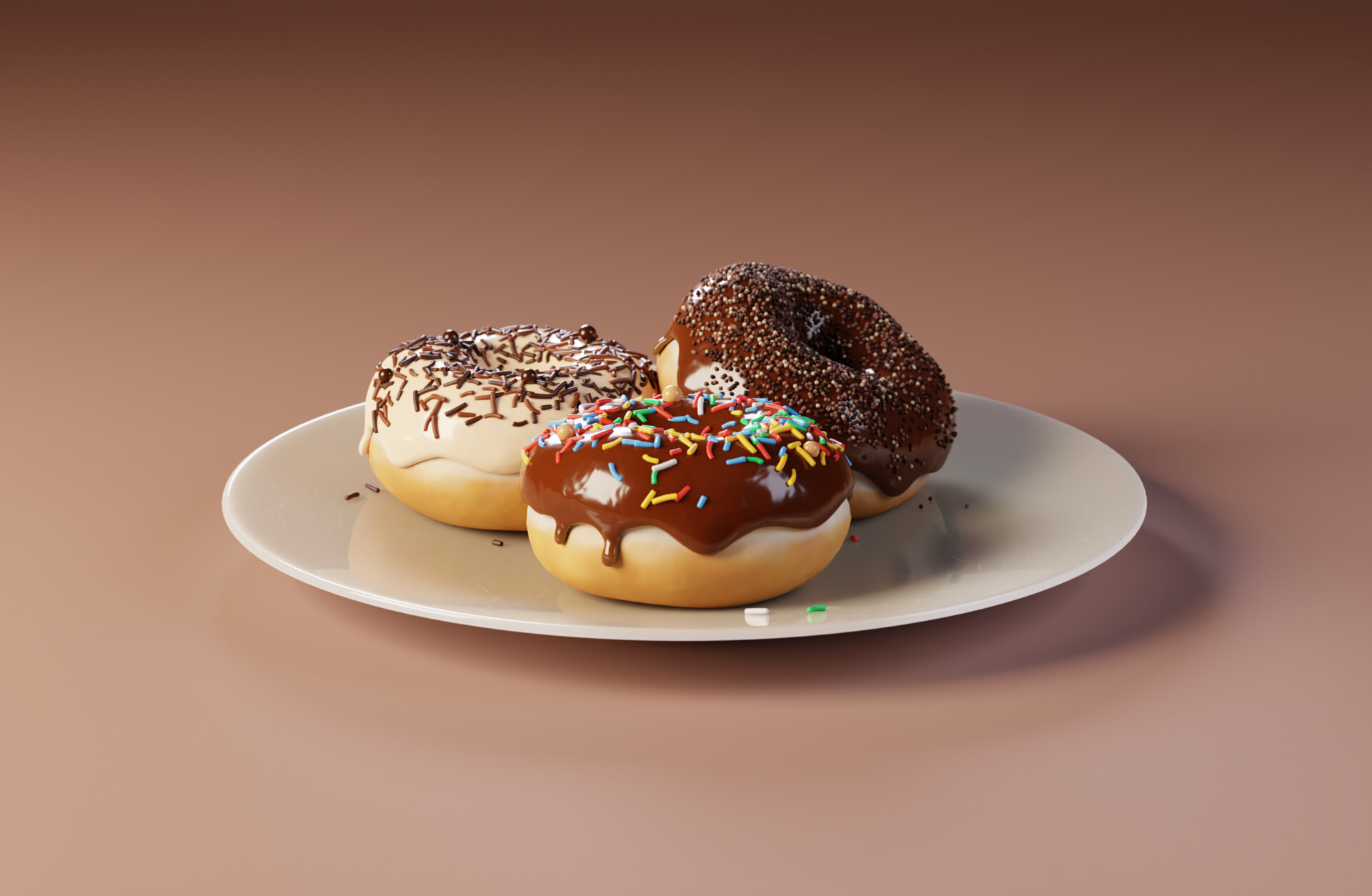 ArtStation - Donuts In plate