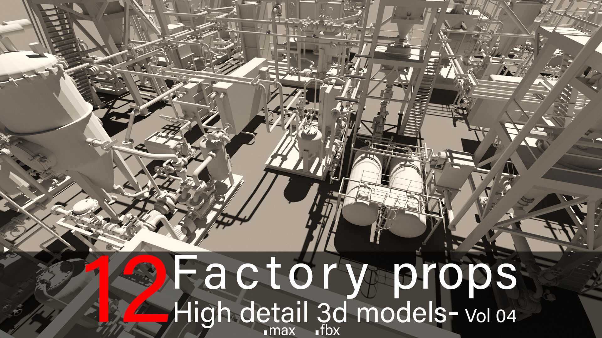 ArtStation - 12 Factory Props-High detail 3d models- Vol 04
