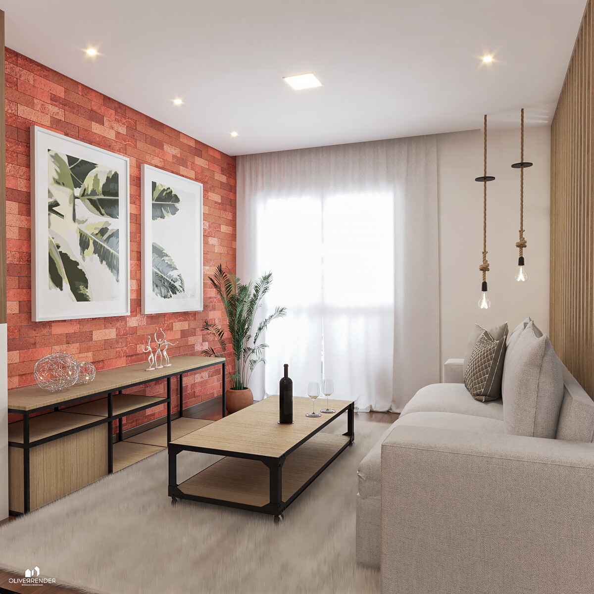 OLIVER RENDER - STUDIO 3D - CGI - SALA DE TV/ESTAR