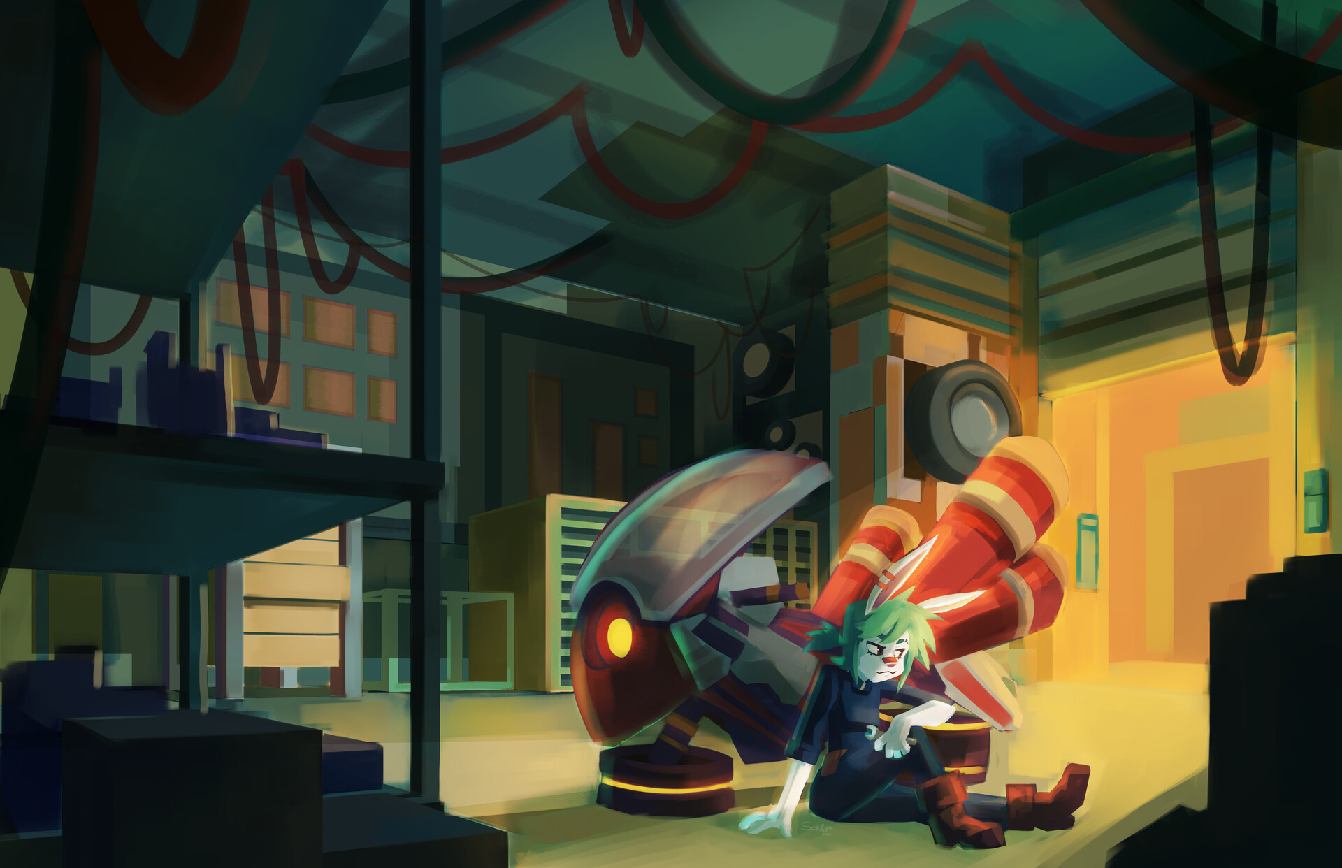 ArtStation - Retro Futuristic Garage