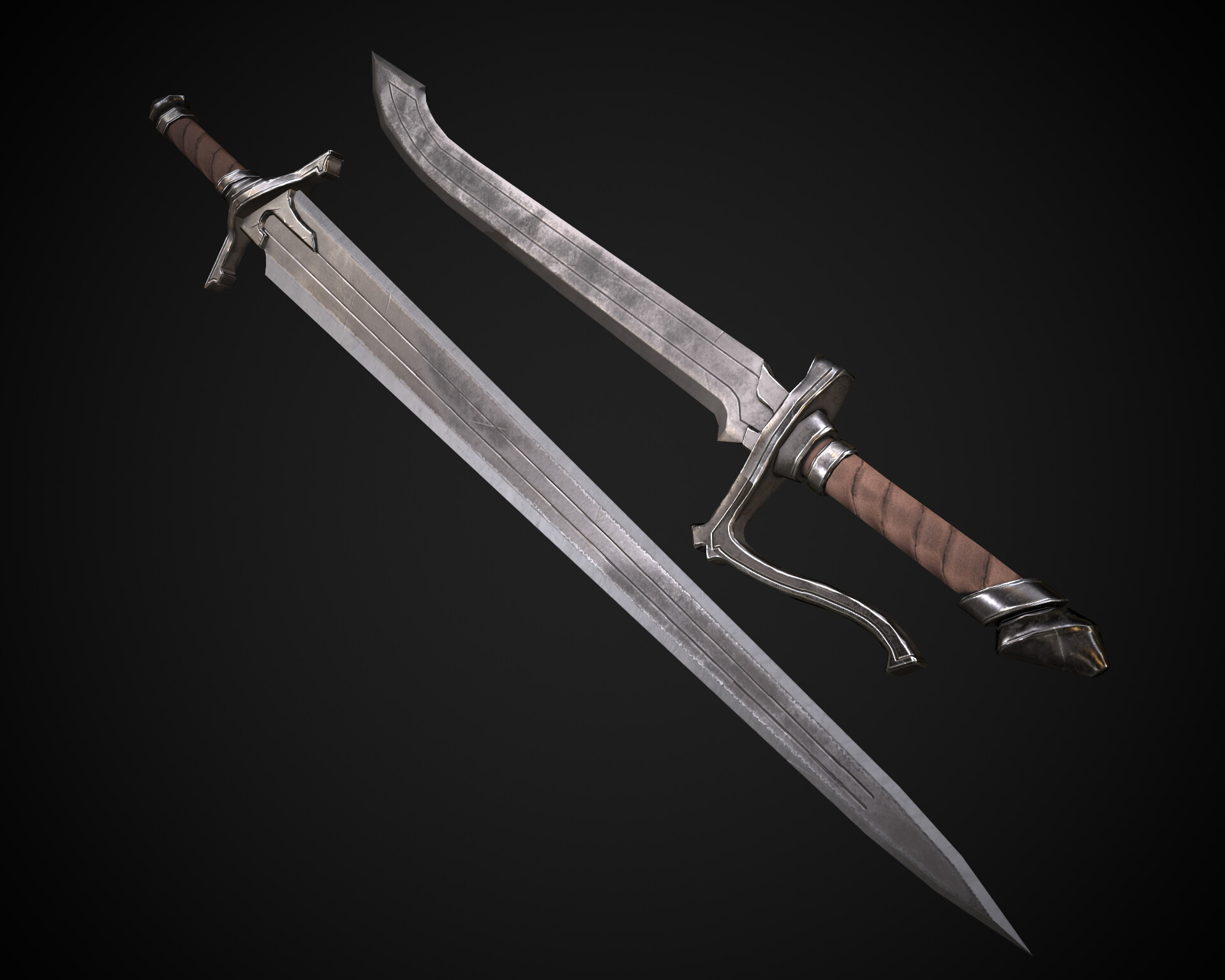 Mike Irons - TESR: Skywind | Steel Broadsword + Steel Sabre