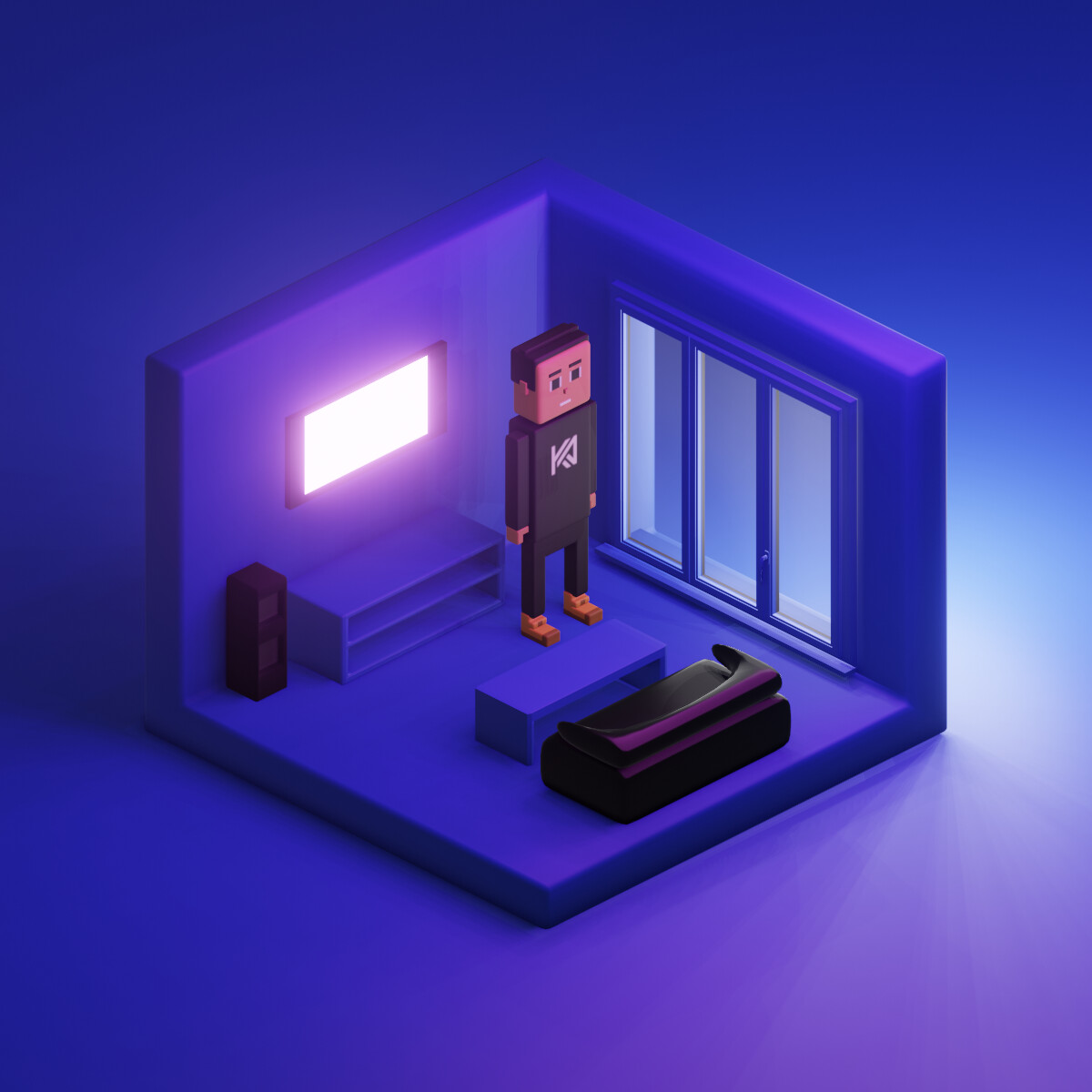 ArtStation - 3D NFT Art Design: Isometric Room