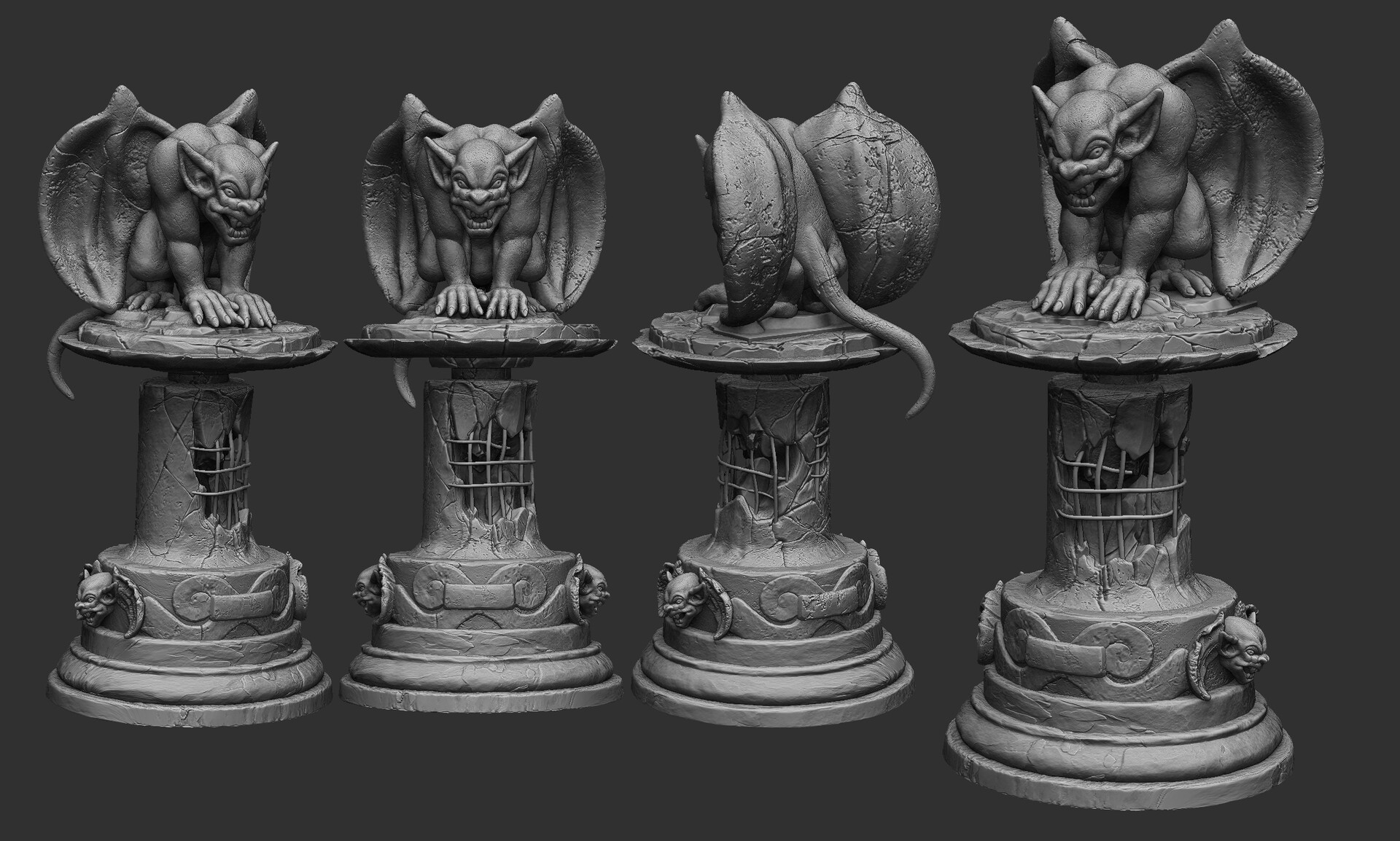 Abhik Mitra - Gargoyle statue GAME ART