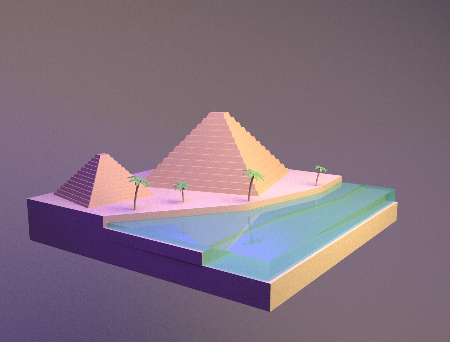 ArtStation - Low Poly Egyptian Scene