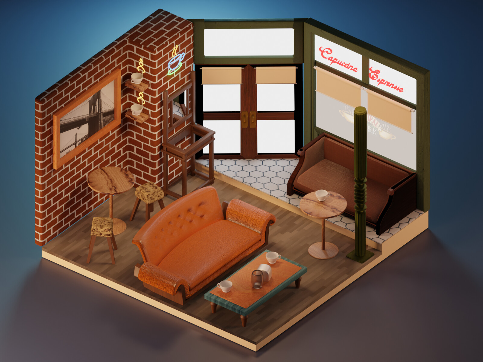 ArtStation - Friends Cafe Isometric