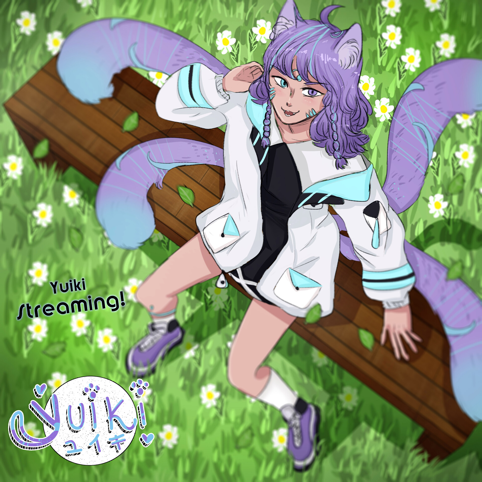 ArtStation - YuiKi - the 4-tailed cosmic cat (logo/avatar)