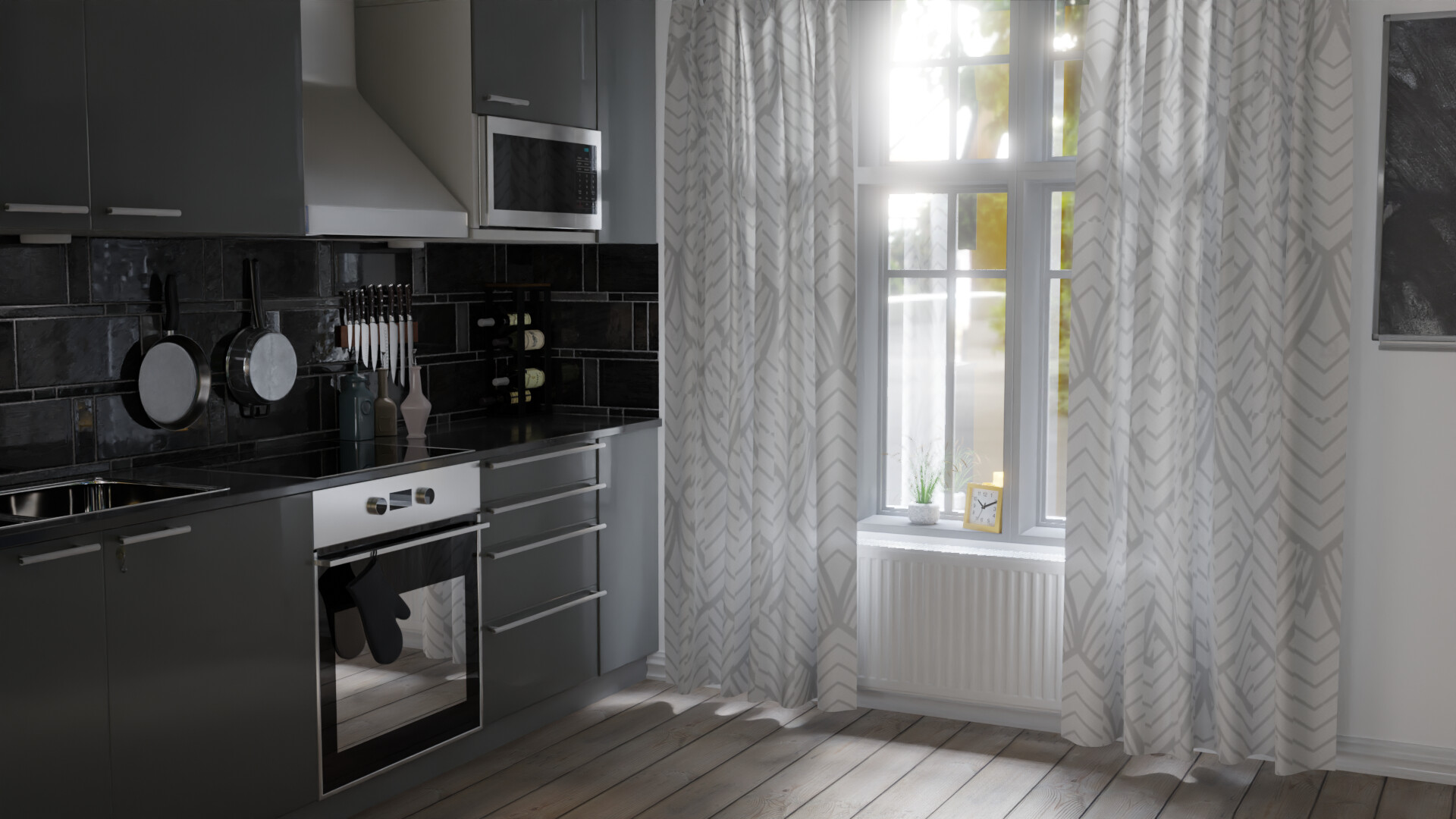 ArtStation - ArchVis - Bright Kitchen