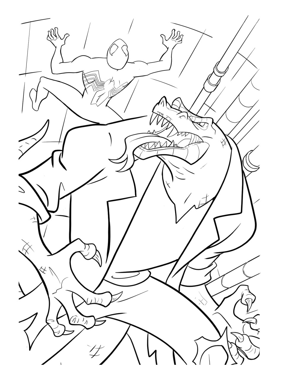 spiderman lizard coloring pages